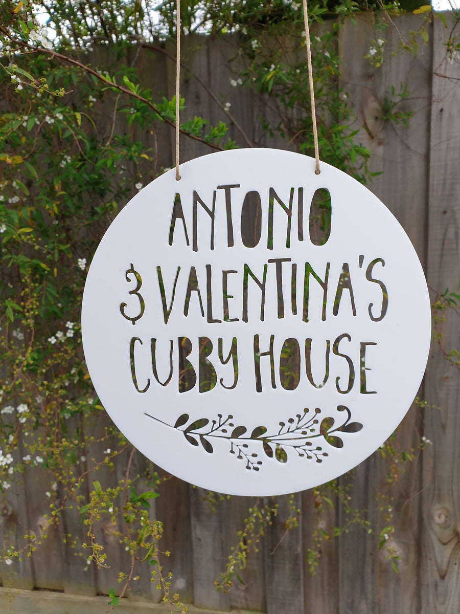 Personalised Wooden Cubby House Sign Floral | Little Birdy Finds ...
