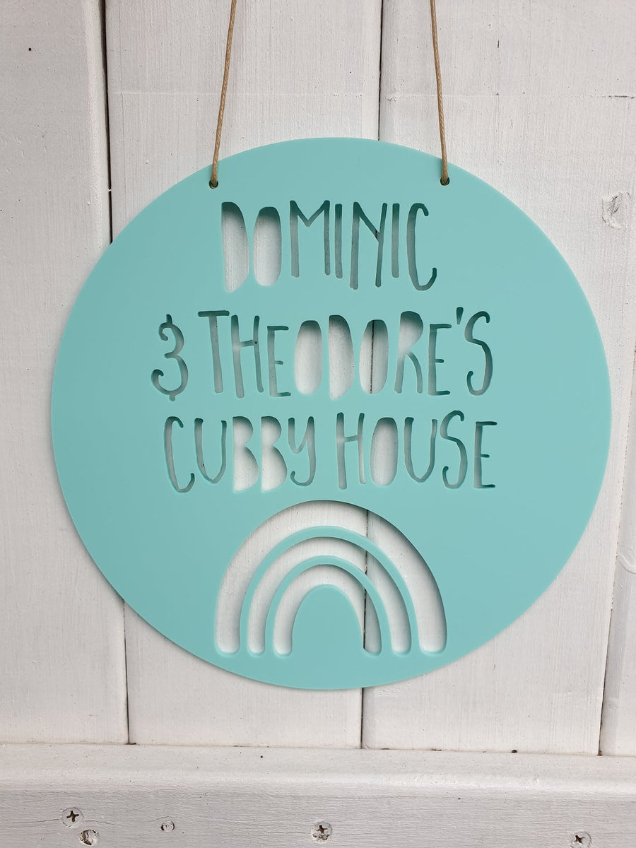 Personalised Wooden Cubby House Sign Arrow | Little Birdy Finds ...